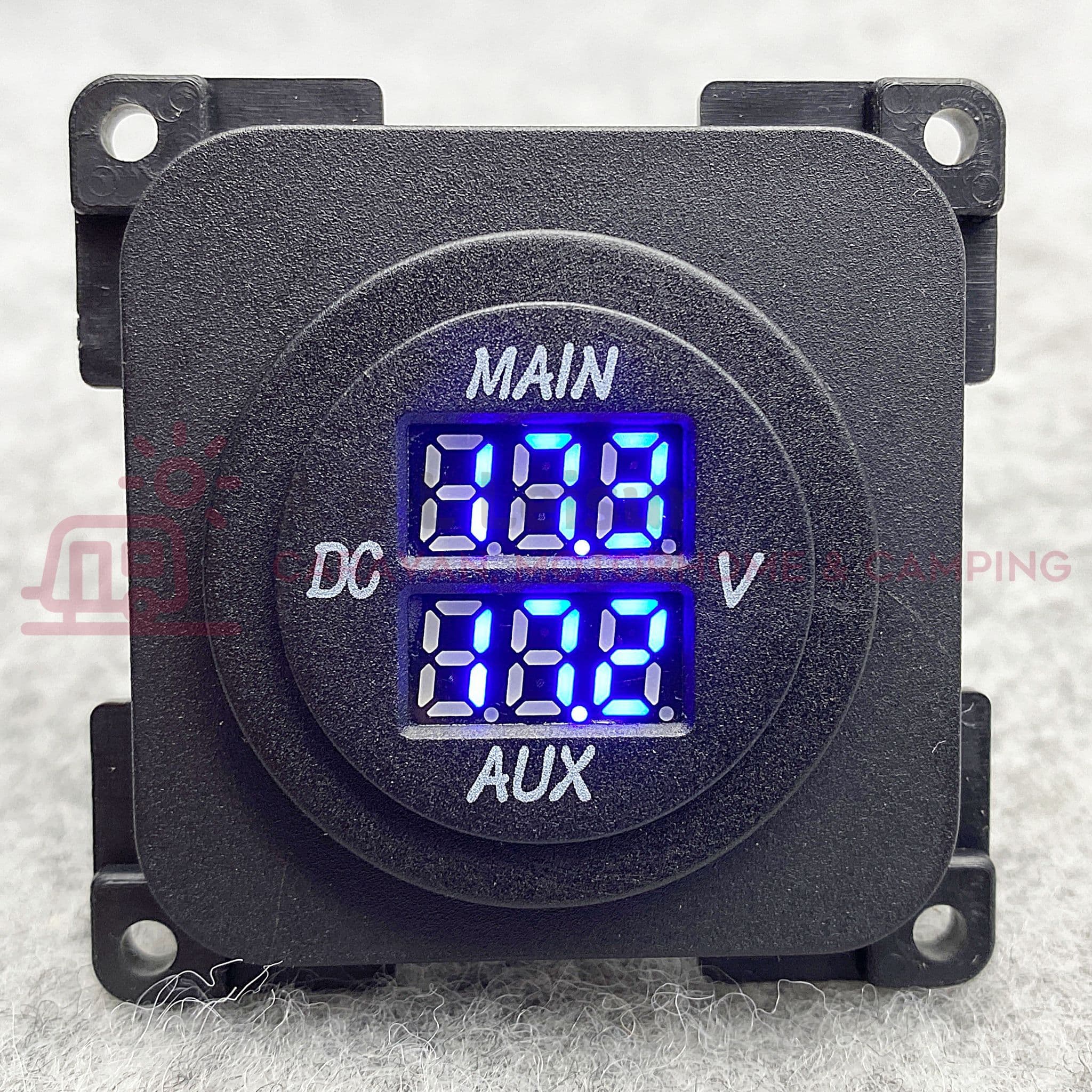 CBE C-Line Twin Dual LED Volt Meter Battery Monitor - Black Range